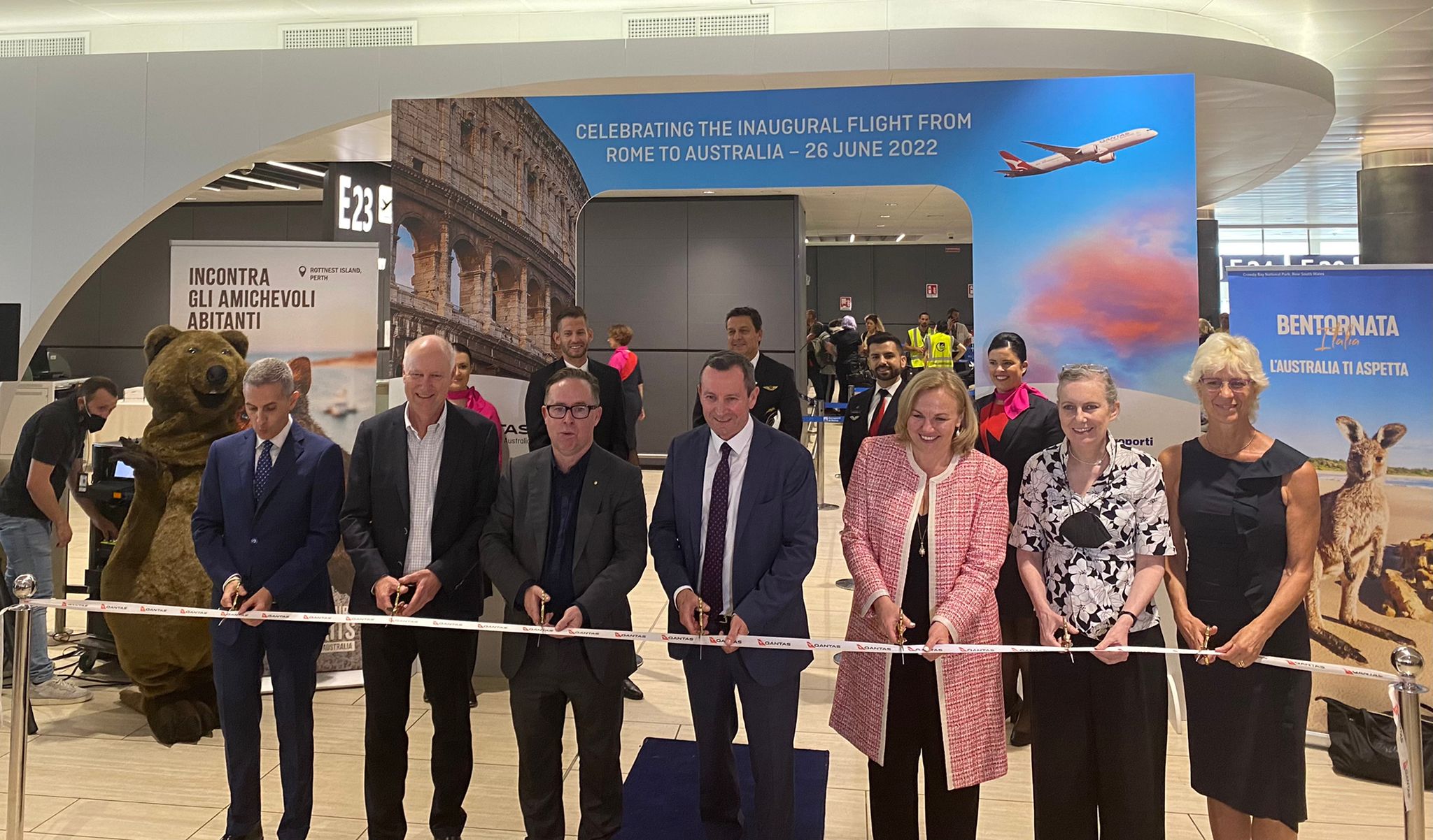 Launch events - Inaugural Qantas flight Rome-Perth | Tourism Hub